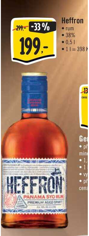 ARCHIV | Heffron rum 0,5 l v akci platné do: 9.3.2021 | AkcniCeny.cz