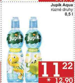 Jupík Aqua různé druhy, 0,5 l v akci za 12,90 Kč | AkcniCeny.cz