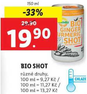 BIO SHOT různé druhy, 150 ml v akci za 19,90 Kč | AkcniCeny.cz