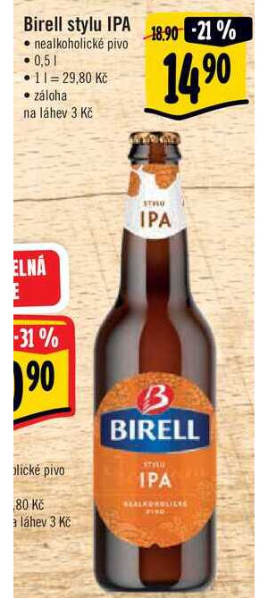 Birell stylu IPA, 0,5 l v akci | AkcniCeny.cz