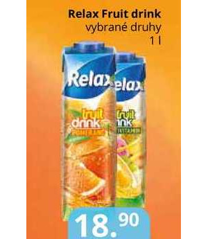 Relax Fruit drink vybrané druhy 1l v akci | AkcniCeny.cz