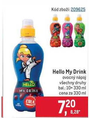 ARCHIV | Hello My Drink ovocný nápoj 330 ml v akci platné do: 17.8.2021 ...