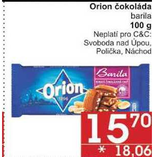 ARCHIV | Orion čokoláda barila, 100 g v akci platné do: 1.2.2021 ...