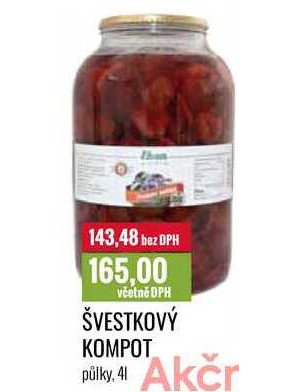 ARCHIV | ŠVESTKOVÝ KOMPOT 4l v akci platné do: 31.12.2023 | AkcniCeny.cz