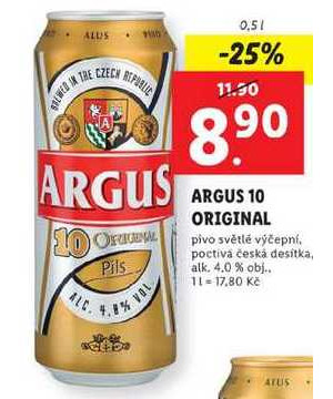 ARCHIV | Argus 10 original, 0,5 l v akci platné do: 8.9.2019 | AkcniCeny.cz