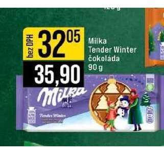 Milka Tender Winter čokoláda 90 g v akci | AkcniCeny.cz