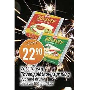 ARCHIV | Zott Toasty Tavený plátkový sýr 150 g vybrané druhy v akci ...