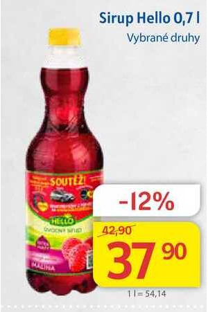 ARCHIV | Sirup Hello 0,7l Vybrané druhy v akci platné do: 14.6.2021 ...