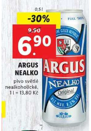 ARCHIV | ARGUS NEALKO pivo světlé nealkoholické, 0,5 l v akci platné do ...