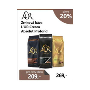 ARCHIV | Zrnková káva LOR Cream Absolut Profond v akci platné do: 31.10 ...