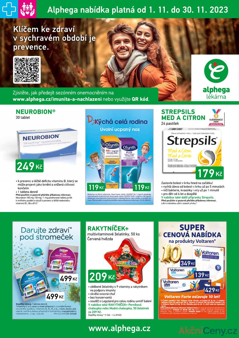 Leták Alphega Lékárna od 1.11. do 30.11.2023 - 1.strana | AkcniCeny.cz