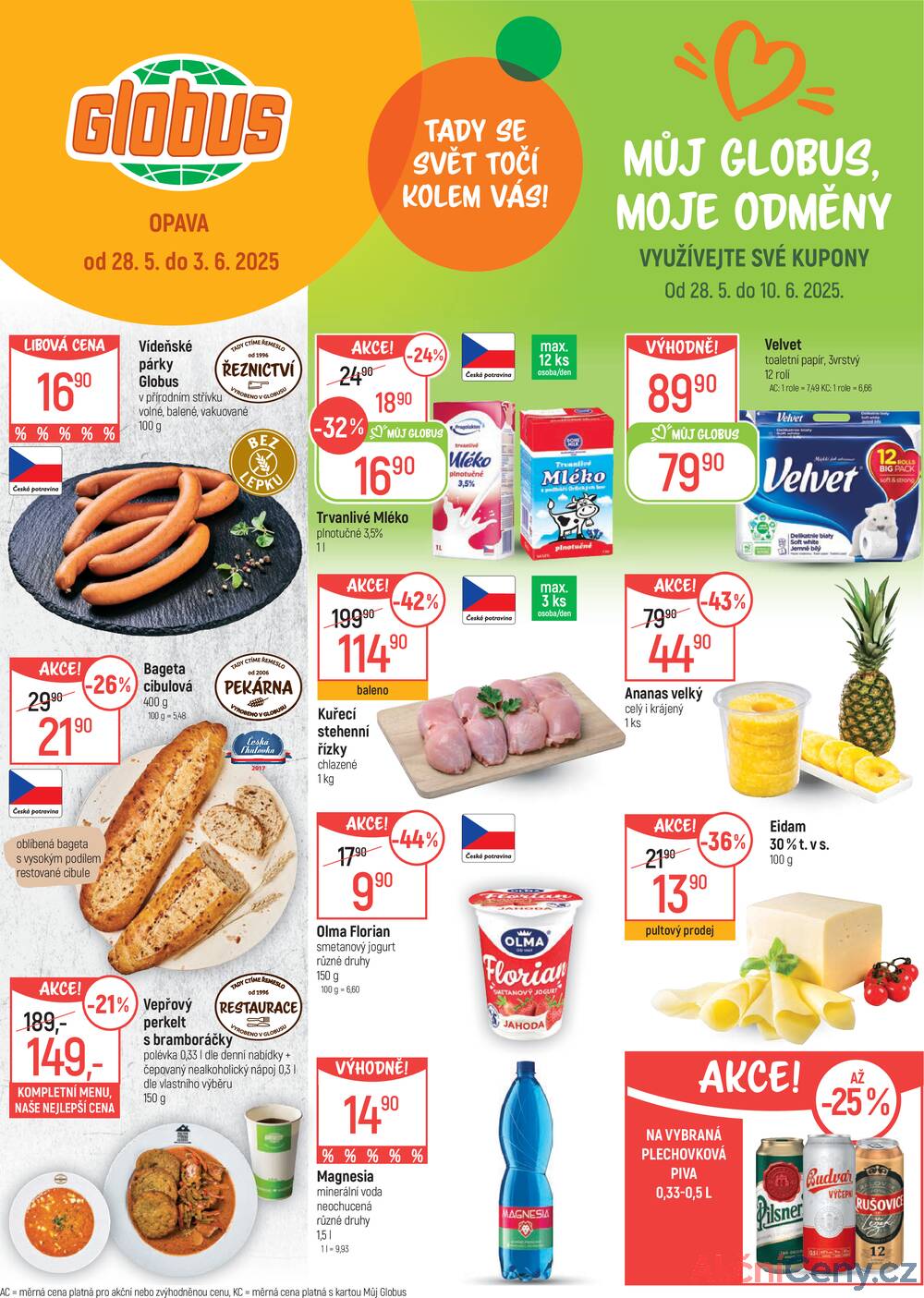 Leták Akční leták Globus 28.5. - 3.6.2025 - Globus Opava - 1.strana ...