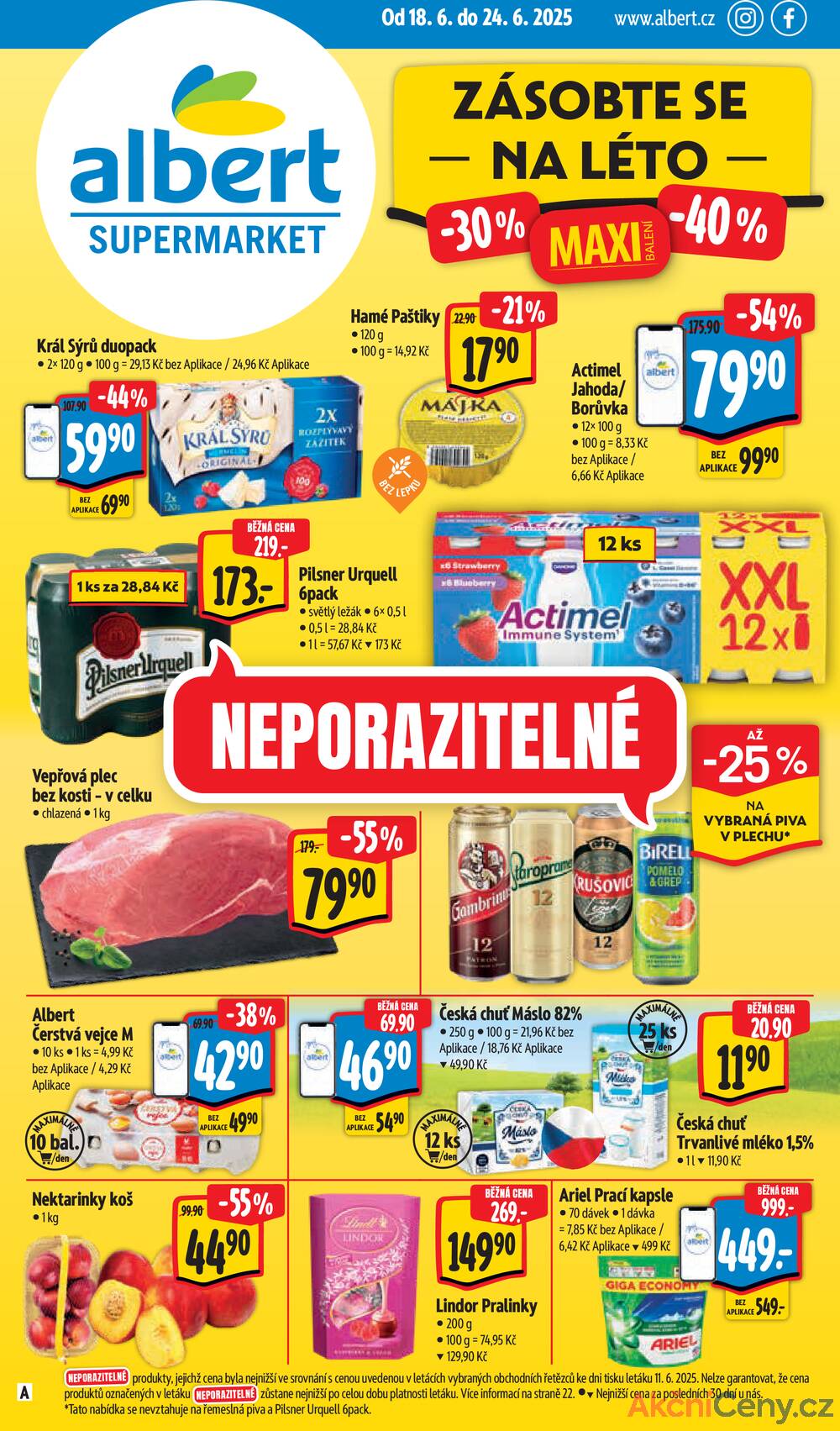 Leták Albert Supermarket Jihomoravský od 18.6. do 24.6.2025 - 1.strana ...