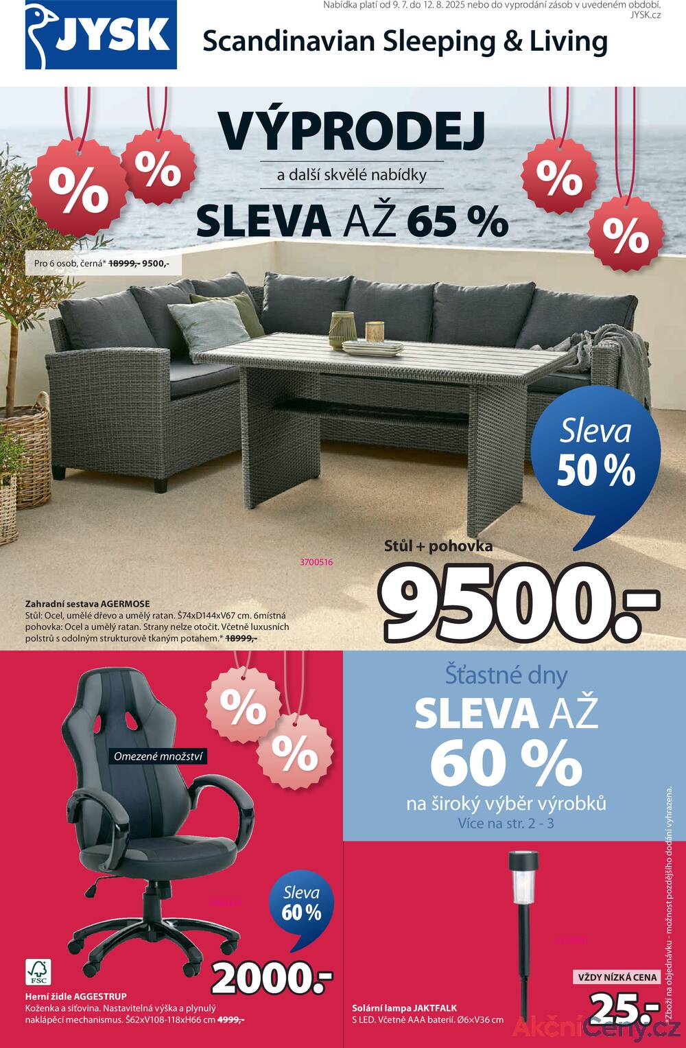 Leták Jysk od 9.7. do 12.8.2025 - 1.strana | AkcniCeny.cz