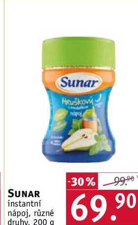 SUNAR instantní nápoj, různé druhy, 200 g v akci | AkcniCeny.cz
