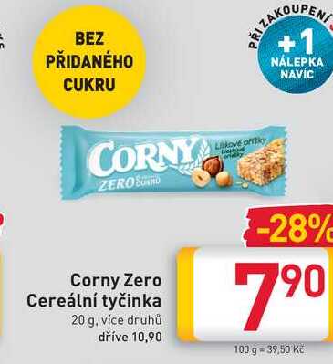 Corny Zero Cereální tyčinka 20 g. více druhů v akci | AkcniCeny.cz