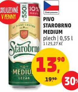 ARCHIV | STAROBRNO MEDIUM plech, 0,55nl v akci platné do: 8.12.2021 ...