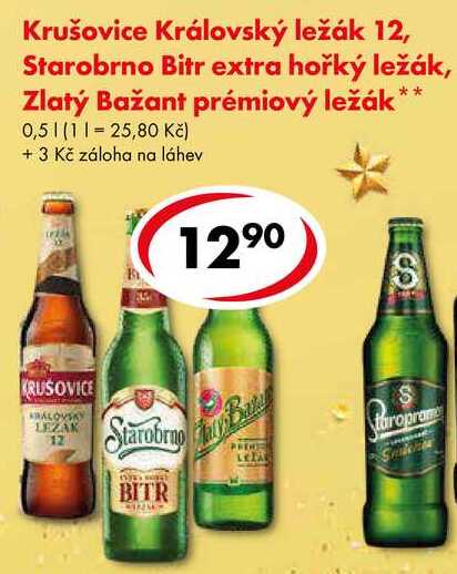 ARCHIV | Krušovice Královský ležák 12, Starobrno Bitr extra hořký ležák ...