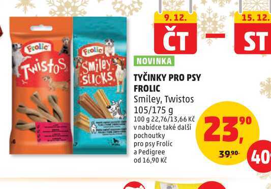 TYČINKY PRO PSY FROLIC, 105 g v akci | AkcniCeny.cz