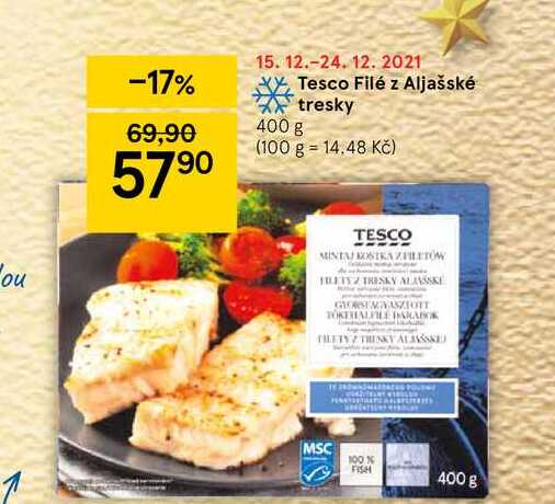 ARCHIV | Tesco Filé z Aljašské tresky 400 g v akci platné do: 24.12. ...