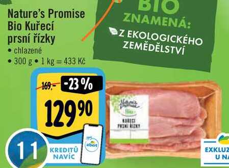 Nature's Promise Bio Kuřecí prsní řízky chlazené, 300 g v akci ...