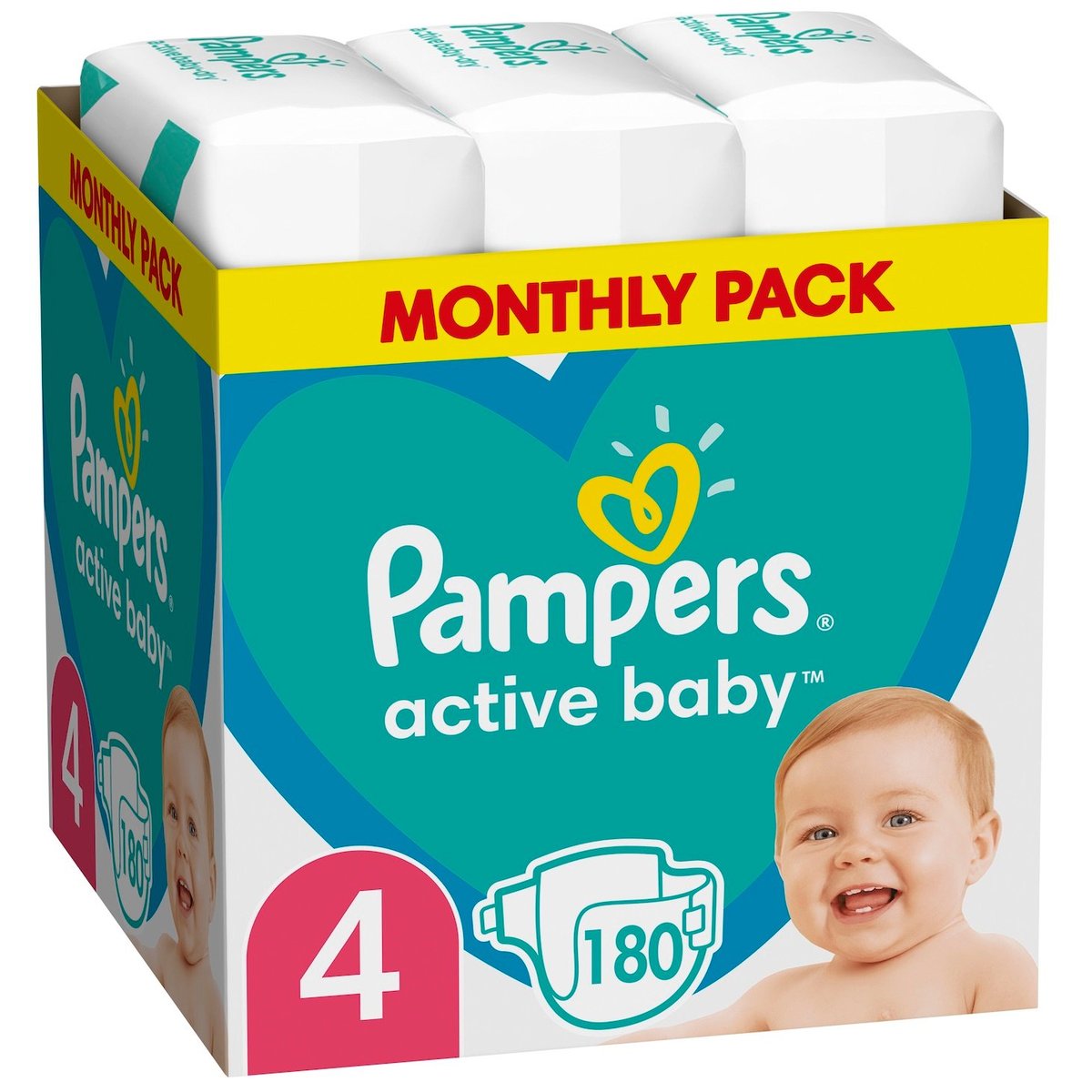 Pampers Active baby jednorázové plenky 4 (9–14 kg) v akci | AkcniCeny.cz