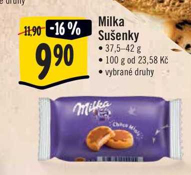 Milka Sušenky 37,5-42 g v akci | AkcniCeny.cz