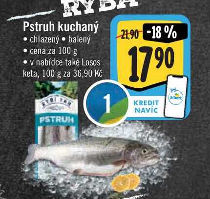PSTRUH DUHOVÝ kuchaný, chlazený, vhodný ke grilování, pečení nebo ...