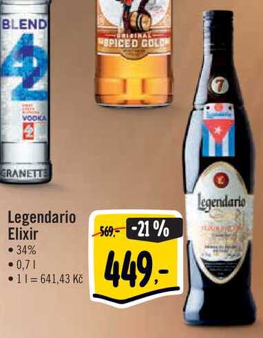 ARCHIV | Legendario Elixir 34%, 0,7 l v akci platné do: 25.1.2022 ...