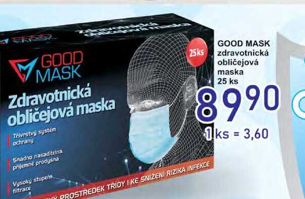 ARCHIV | GOOD MASK zdravotnická obličejová maska 25 ks v akci platné do ...