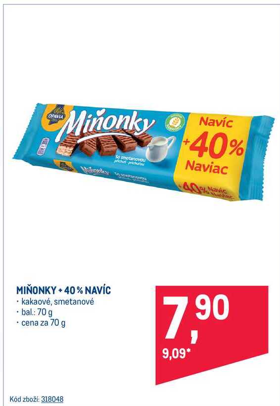 ARCHIV | OPAVIA MIŇONKY + 40% NAVÍC 70g v akci platné do: 1.3.2022 ...