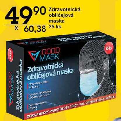ARCHIV | Zdravotnická obličejová maska, 25 ks v akci platné do: 28.2. ...