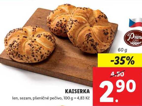 ARCHIV | CEREÁLNÍ KAISERKA XXL pšeničné pečivo, 90 g v akci platné do ...