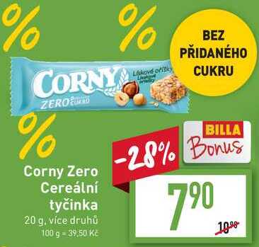 Corny Zero Cereální tyčinka 20 g. více druhů v akci | AkcniCeny.cz