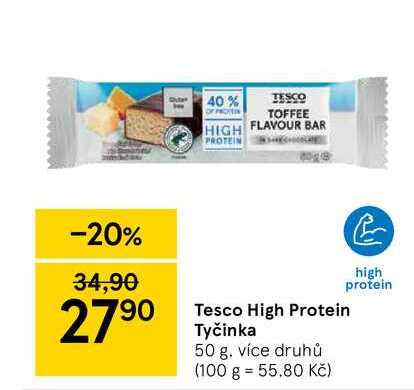 ARCHIV | Tesco High Protein Tyčinka 50 g v akci platné do: 29.3.2022 ...