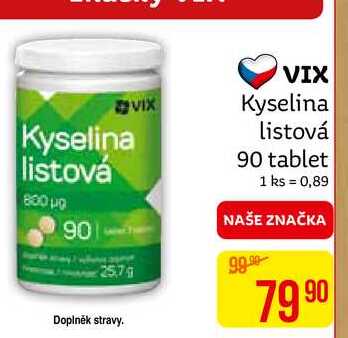 VIX Kyselina listová, 90 tablet v akci | AkcniCeny.cz