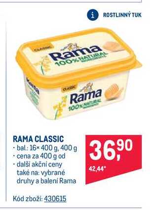RAMA CLASSIC 400 g v akci | AkcniCeny.cz
