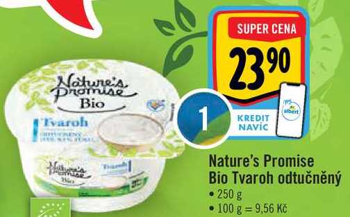 Nature's Promise Bio Tvaroh odtučněný, 250 g v akci | AkcniCeny.cz
