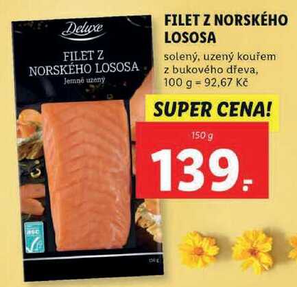 FILET Z NORSKÉHO LOSOSA solený, uzený kouřem z bukového dřeva, 150 g v ...