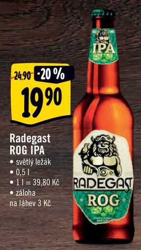 Radegast Ryze Hořká 12, světlý ležák (plechovka) v akci | AkcniCeny.cz