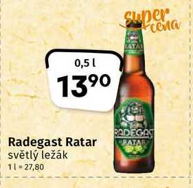 Radegast Ratar světlý ležák 0,5l v akci | AkcniCeny.cz