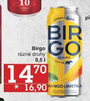 ARCHIV | Birgo různé druhy, 0,5 l v akci platné do: 1.8.2023 | AkcniCeny.cz