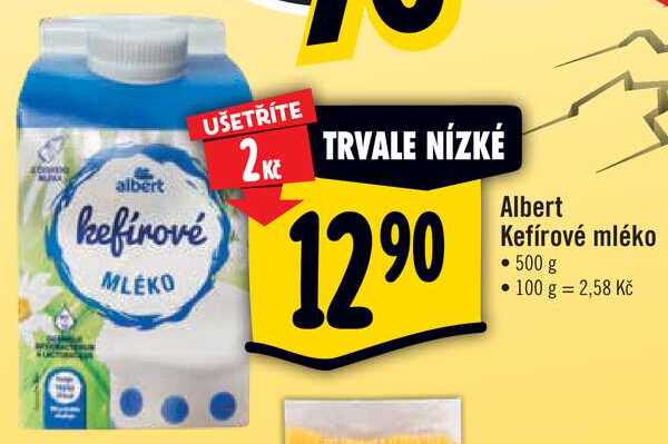 KEFÍROVÉ MLÉKO JAHODOVÉ, 450 g v akci | AkcniCeny.cz