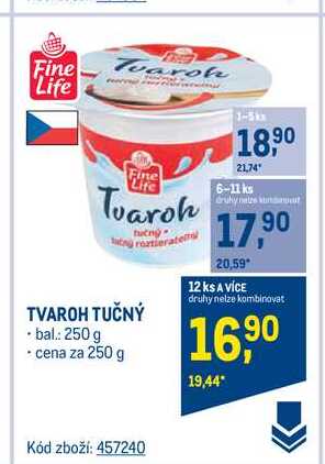 ARCHIV | TVAROH TUČNÝ V KOSTCE, 250 g v akci platné do: 10.9.2023 ...