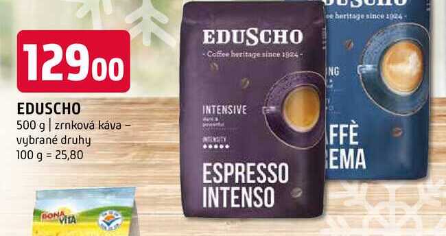 ARCHIV | EDUSCHO 500 g káva zrnková vybrané druhy v akci platné do: 26. ...