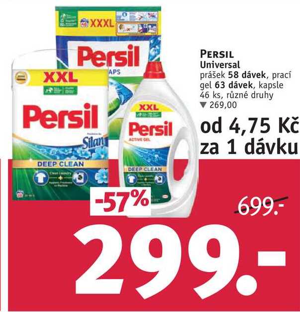 Persil Prací prostředek, 58 dávek v akci | AkcniCeny.cz