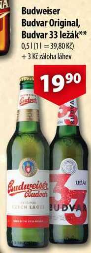 Budweiser Budvar B:Original světlý ležák 0,50l v akci | AkcniCeny.cz
