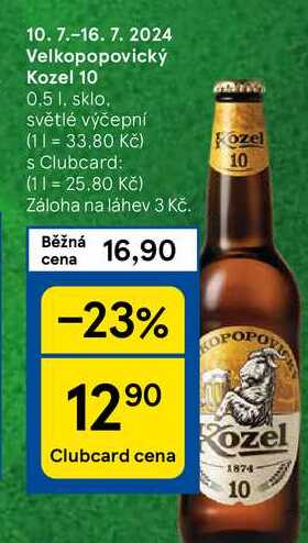 ARCHIV | Velkopopovický Kozel, Gambrinus Patron 12 v akci platné do: 30 ...